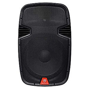 Rockville 15" Rechargable Powered 800W PA DJ Speaker, 2 Mics, Bluetooth (RAM15BT V2)