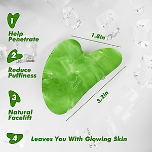 Ice Roller & Gua Sha Set, Skin Care for Face Wrinkles and Puffiness, Self Facial Massage Tools