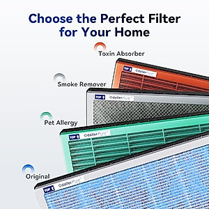 Membrane Solutions MSA3/MSA3S Genuine Pet Odor Removal Air Purifier Filter Replacement 1 Pack, Upgraded 4-in-1 H13 True HEPA Filter with OdallerPure Technology