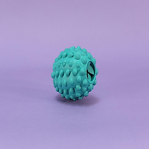 Dog Toy Topia Dog Toys ∣ Dog Toys for Aggressive Chewers ∣ Rubber Ball Dog Toys Soft Treat Dispensing Dog Toys for Large Dogs Rugby Treat Ball Toys, Turquoise, Pack 1