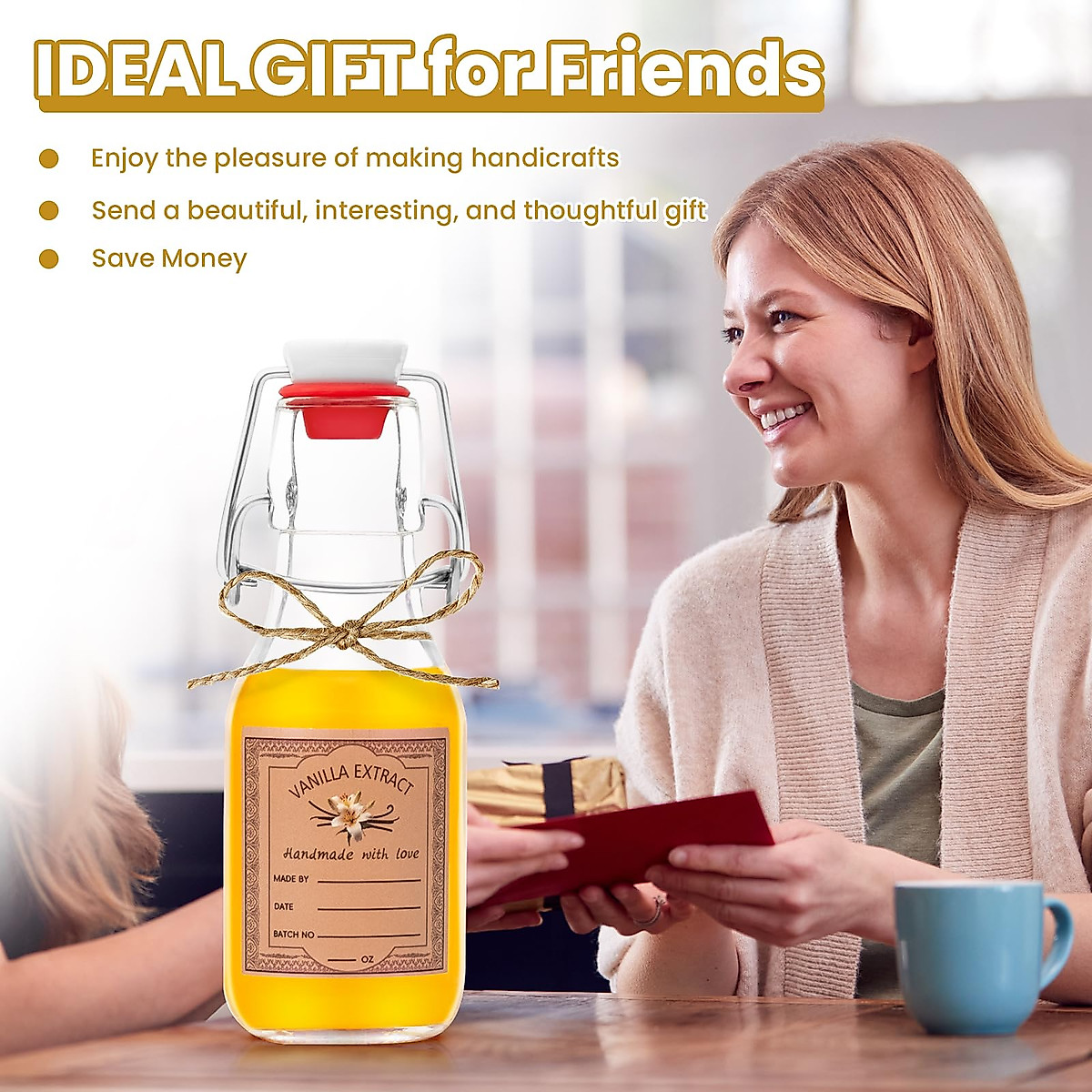 Xzunk 20Pcs 4 oz Swing Top Glass Bottles for Vanilla Extract Homemade, Flip Top Glass Bottles with Airtight Lid for Gift Glass Food Storage Canister for Hot Sauce Beans