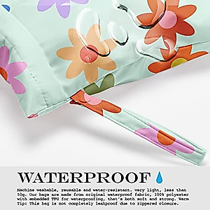 zcyxuuw Wet Bag, Wet Dry Bag, Wet Bag for Swimsuit, Travel, Beach, Pool, Diapers, Dirty Yoga Gym Clothes, Toiletries, Makeup Bag, Waterproof Reusable Cute Daisy Floral Flower