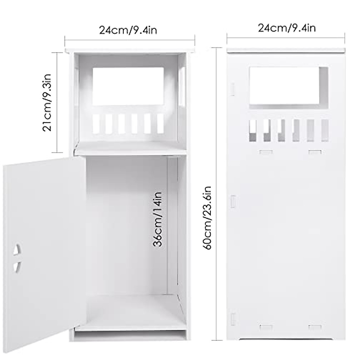 Bathroom Floor Storage Cabinet White,Narrow Space Cabinet with Door and Shelf,Bathroom Furniture Cabinet,Side Organizer Rack Stand Table,Side Table/Nightstand/Side Cabinet for Bedroom Living Room.