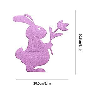 Rabbit Cutlery Bag - 4 Pcs Easter Bunny Felt Tableware Holders - Kitchen Utensil and Flatware Organizers Supplies Easter Cutlery Holders for Party Dinner