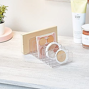 iDesign BPA-Free Plastic Divided Makeup Palette Cosmetic Organizer, The Clarity Collection – 9.25" x 3.86" x 3.2", Clear