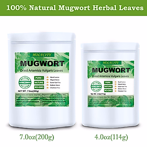 Dried Mugwort Leaves, 4oz(114g), Natural Artemisia Vulgaris Herb Loose Leaves
