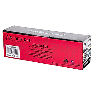 Silver Buffalo Friends Iconic Quotes Only 4 Pack Mini Glasses, 1.5 Ounces