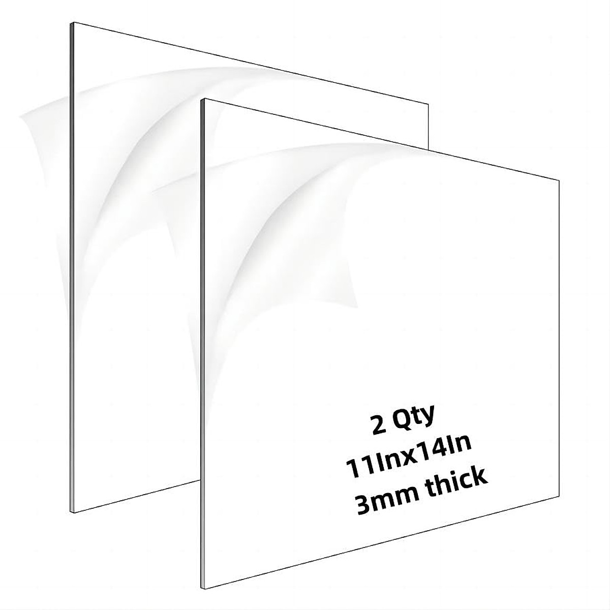 YFYCUSA 2-Pack 11"x14" Clear Acrylic Sheets 1/8" Thick(3mm), Plexiglass Sheets for Laser Cutting, for Process Projects, Replacement Frame Glass, DIY Display, Easy to Cut