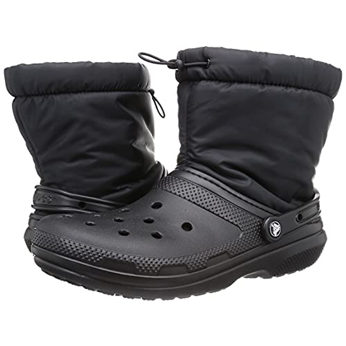 Crocs Unisex Classic Lined Neo Puff Fuzzy Winter Boots Snow Black, Numeric_7 US Women