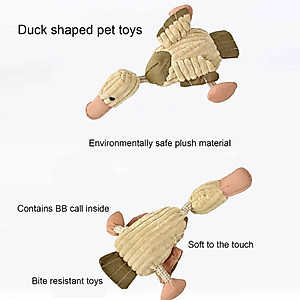 Cyrank Plush Dog Toy, Squeaky Dog Toys Cute Duck Shape Dog Chew Tough Toy Tug of War Dog Toys Stuffed Animal Dog Toys Puppy Teething Toys Durable Interactive Dog Toys for Small Medium Large Dogs