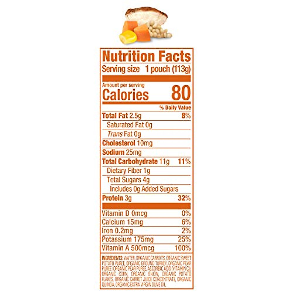 Happy Baby Organics Hearty Meals Stage 3 Baby Food, Root Vegetables & Turkey with Quinoa, 4 Ounce (Pack of 16)