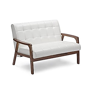 Baxton Studio Mid-Century Masterpieces Loveseat, White