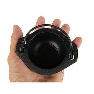 CircuitOffice Cast Iron Cauldron 2.5" Inside Diameter, 4" Handle to Handle, Burning Smudging Cones or Granular Incense or Charcoal, for Rituals Altars, Wicca, Pagan, Decorations or Gifts