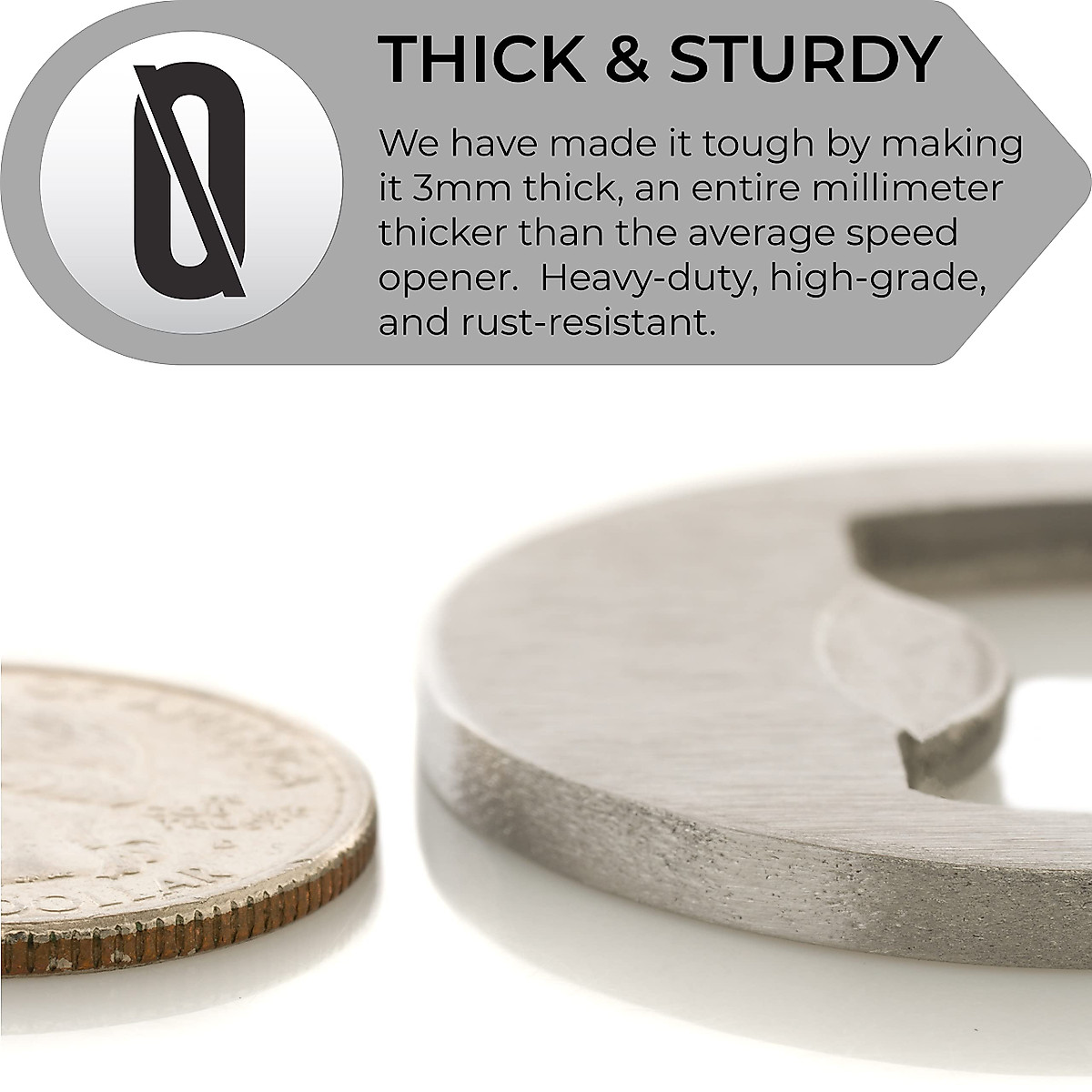 BAR NONE The Capstractor Key Pro | Bottle Cap Opener Bar Key Beer Speed Bartender Church Key, Stainless