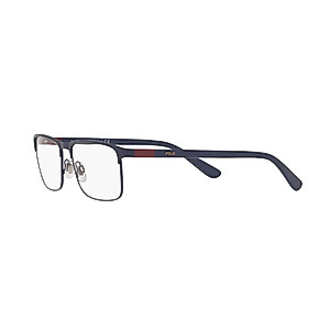 Polo Ralph Lauren Men's PH1190 Rectangular Prescription Eyewear Frames, Matte Navy Blue/Demo Lens, 56 mm