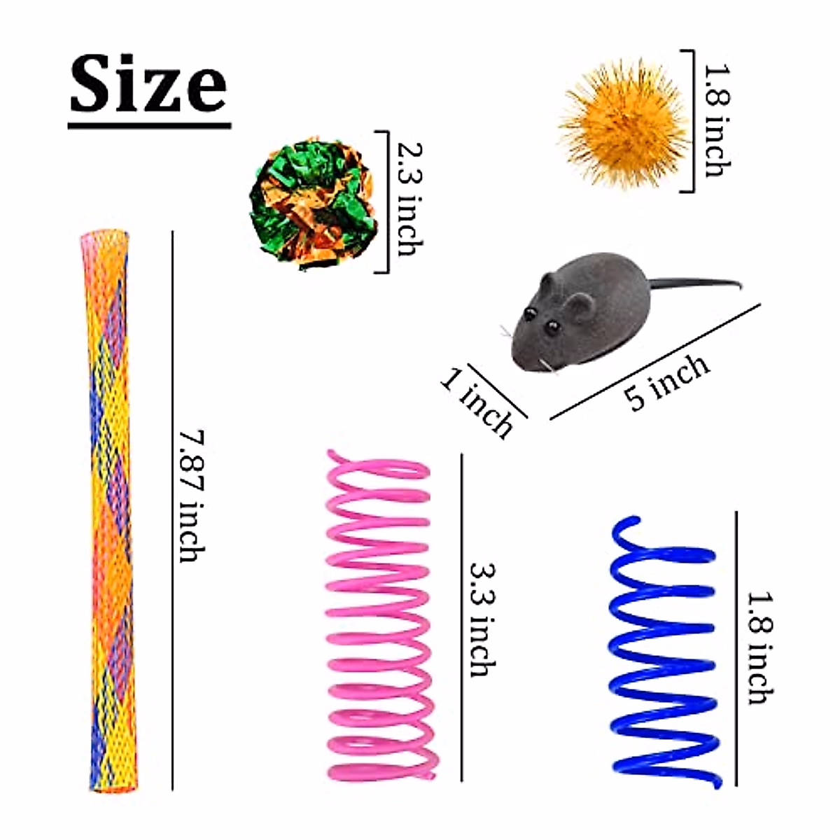 Andiker Cat Toys for Indoor Cats, 4 Big Cat Springs & 8 Small Springs Cat Interactive Toy for Swatting, Biting, Hunting Cat Creative Toy to Kill Time and Keep Fit Colorful Plastic Spring (26pc)