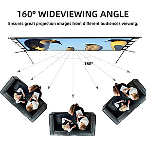 Projector Screen and Stand, lejiada150'' Upgraded Large Projection Screen Anti Crase Foldable with Carry Bag for Party Outdoor Movie Nights, Film Festivals, Business Presentations, Meetings, Home