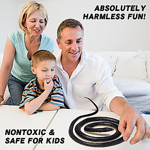 Brandon-super Realistic Rubber Black Snake 52 Inch Long Scare Toy