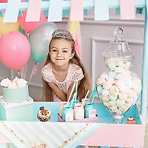 Birthday Sash Crown for Women Crystal Birthday Tiara and Crowns Premium Rhinestone Headband with Combs Birthday Outfits for Women Girls