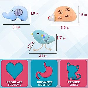 Paw Paw Babe Cat Balls & Catnip Toys Set - Cartoon Fuzzy Balls, Soft & Lightweight - Kittens Chewing, Kicker Toys - Cat Toys for Indoor Cats - Kitten & Cat Accessories - Pack of 9