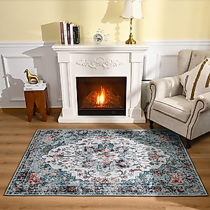 NEOCOZY 5x8 Vintage Rug,Washable Rug, Antique Collection Area Rug, Stain Resistant Rugs for Living Room Bedroom Dining Room