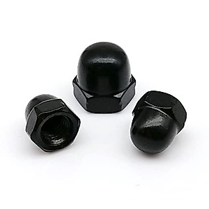 ZIFARM Nuts, Stainless Steel Surface Black Hex Acorn Cap Decorative Cover Semicircle Dome Nut (Size : 2pcs M4)