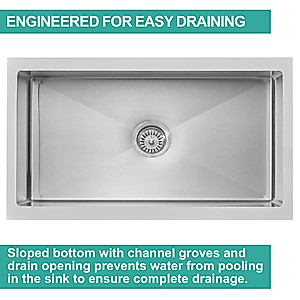 Westbrass BSS133W 33" Single Bowl 18 Ga. Stainless Steel Kitchen Sink with White Solid Surface Farmhouse Apron Front and Rim Top