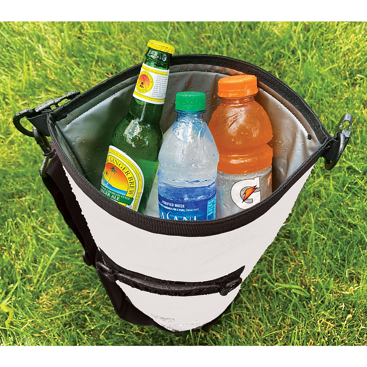 Enthusiast Gear Dry Bag Cooler - Roll Top Insulated Backpack – Portable, Collapsible, Waterproof with Padded Shoulder Strap - Perfect for Kayaking Fishing Beach Hiking -15L (White)