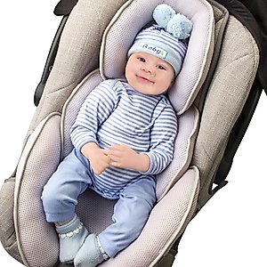 KAKIBLIN Baby Stroller Cushion, Soft Baby Stroller Liner Pram Head and Body Support Pillow Washable Baby Stroller Padding Head Support Cushion for Newborn, Purple