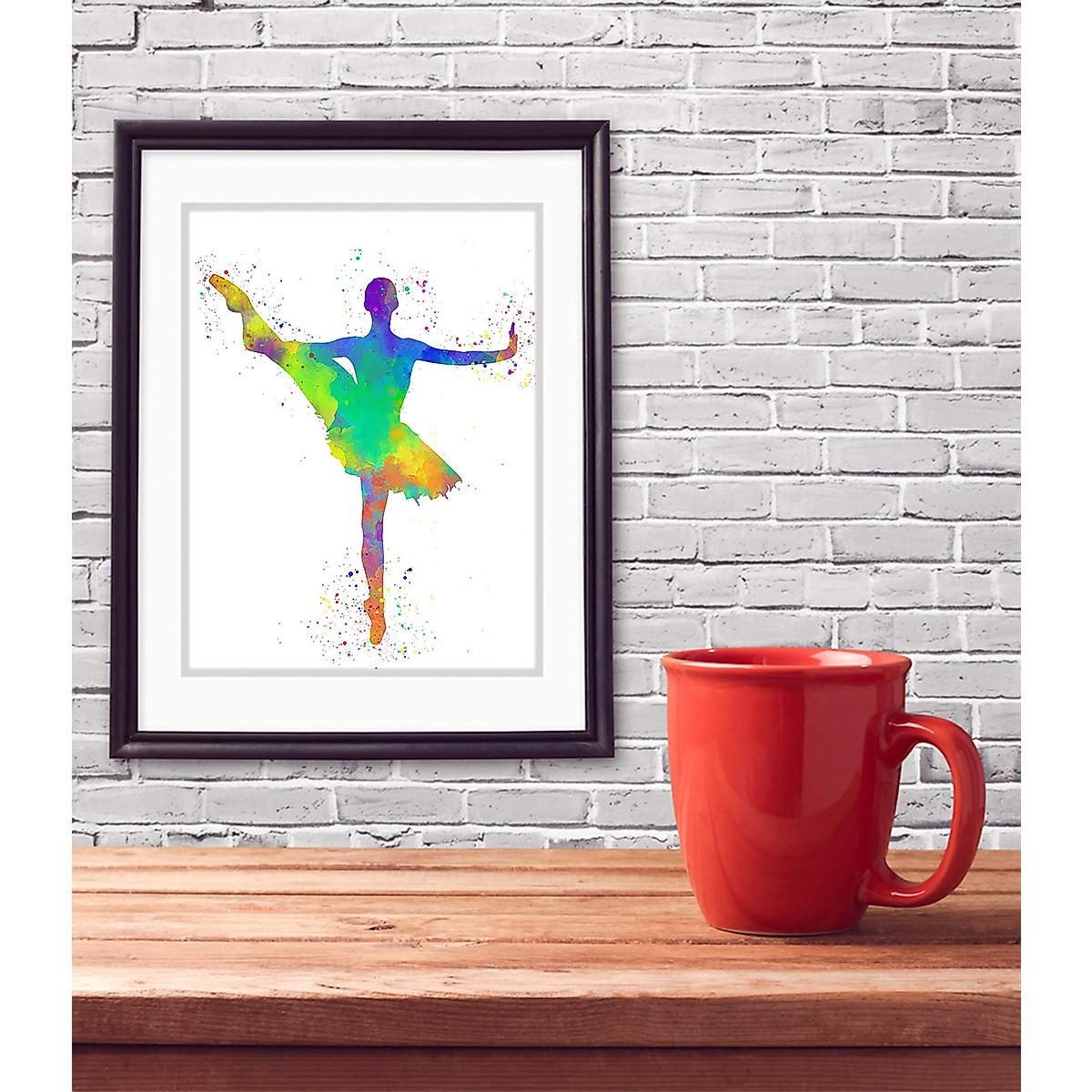 Girl Ballet Dancer Abstract Wall Art Print Poster 11x14, Ideal for Lover of Ballet, Dance Teacher and Ballerina. Teen Bedroom, Dance Studio, Dorm Room, Dressing Room, Locker Decor
