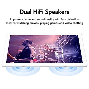 10.1in 2 in 1 Tablet, 12GB RAM 256GB ROM, 5G Dual WiFi, Octa Core Processor, Detachable Keyboard, 10.1 inch IPS Display with RGB Keyboard Stylus Support for 11.0 (White)