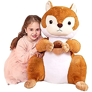 IKASA Large Squirrel Stuffed Animal Plush Toy,23" Giant Cute Jumbo Soft Toys,Huge Big Size Fluffy Plushy Fat Gigantic Plushie,Gifts for Kids