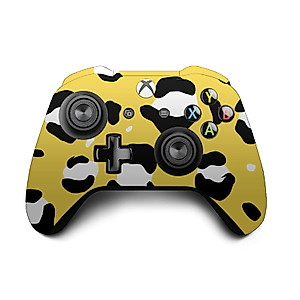 Head Case Designs Officially Licensed Grace Illustration Yellow Leopard Art Mix Vinyl Sticker Gaming Skin Case Cover Compatible With Xbox One X Console and Controller Bundle