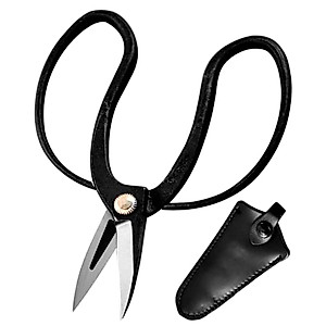 KAKURI Okubo Shears 7" (180 mm) Bonsai Scissors, Flower Arranging Scissors, Japanese Carbon Steel Professional Garden Tool, Black, Made in JAPAN