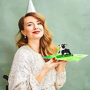 GREETING ART Dog Pop Up Card,3D Pop Up Card,Pop Up Birthday Card,Boston Terrier Pop Up Card, Dog Lover Card,Thank You Card for Mothers Day, Fathers Day,Valentines Day, Birthday, All Occasion