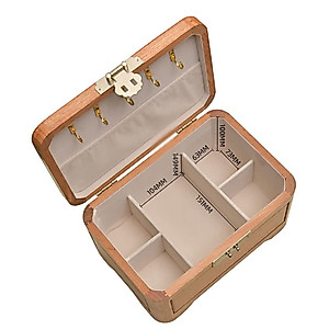 LDCHNH Rosewood Jewelry Box Solid Wood Double Layer Lock Storage Box