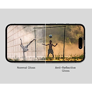 FLOLAB NanoArmour ONETIME PRO Anti Reflective iPhone 14/13 / 13 Pro Screen Protector Best iPhone Tempered Glass Protects Your Eyes - Durable, Smooth as Butter, Easy to Install, Dust Free