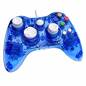 Wired 360 Controller Dual Vibrator Wired Gamepad Gaming Joypad, Blue - PAWHITS