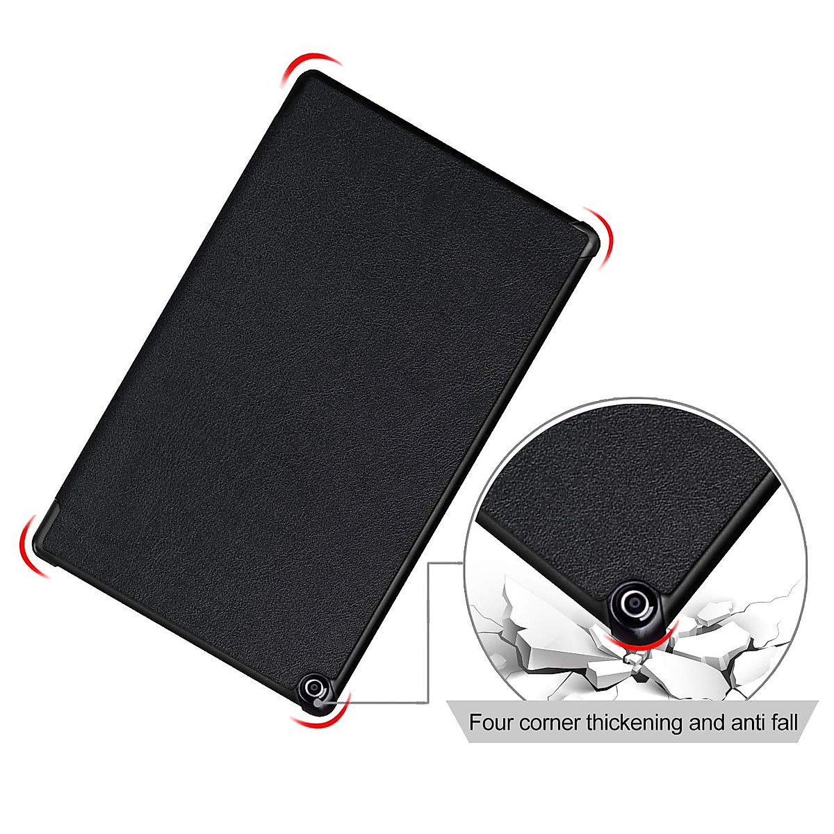 Gylint All-New Fire HD 10 2019 Case, Premium Folio Smart-Shell Stand Case Cover with Auto Sleep/Wake for All-New Fire HD 10 (Compatible with 7th and 9th Generations, 2017 and 2019 Releases Black