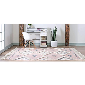 Unique Loom Mesa Collection Area Rug - Papago (8' x 11' Rectangle, Pink/ Cream)