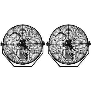Simple Deluxe 20 Inch High Velocity 3 Speed, Black Wall-Mount Fan