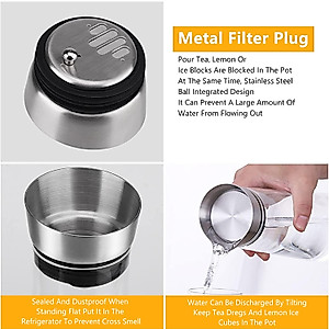 Water Carafe with Lid,Glass Carafe 1.3 liter Water Carafe Glass Jug with Lid and Spout-Fruit Juice Pitcher for Hot/Cold Water, Ice Tea and Juice Beverage