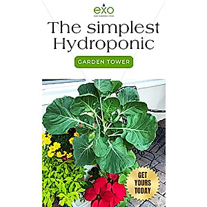 EXO Garden Hydroponic Growing System Vertical Tower - Vegetable Plant Tower Gift for Gardening Lover - Automate Aeroponics Mini Indoor Outdoor Home Grow Herb
