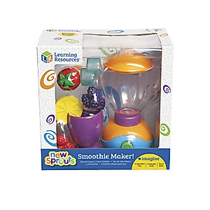 Learning Resources New Sprouts Smoothie Maker!, Pretend Mixer for Kids, Kitchen Toys for Kids, Play Food, 9 Pieces, Ages 2+