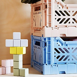 AYKASA Collapsible Storage Bins, Plastic Crate for Storage, Collapsible Crate, Utility Stackable Box