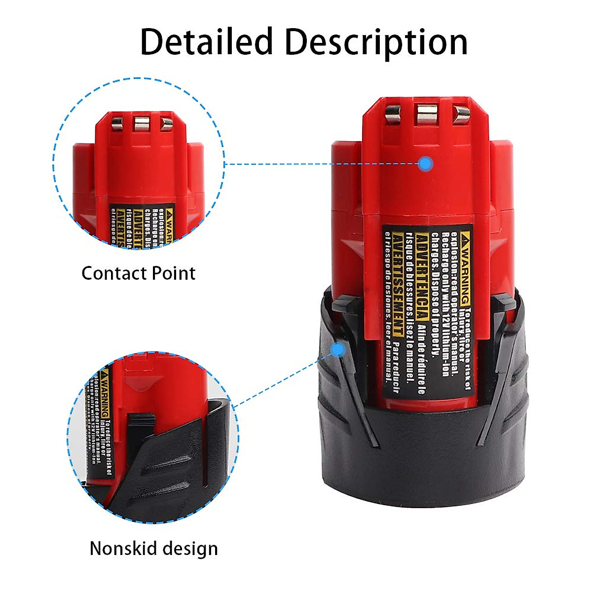 Jialitt 2 Pack Upgraded Version 3.0Ah 12V Replacement for Milwaukee M12 Battery Lithium 48-11-2401 48-11-2402 48-11-2411 48-11-2420 48-11-2440 Cordlees Power Tools