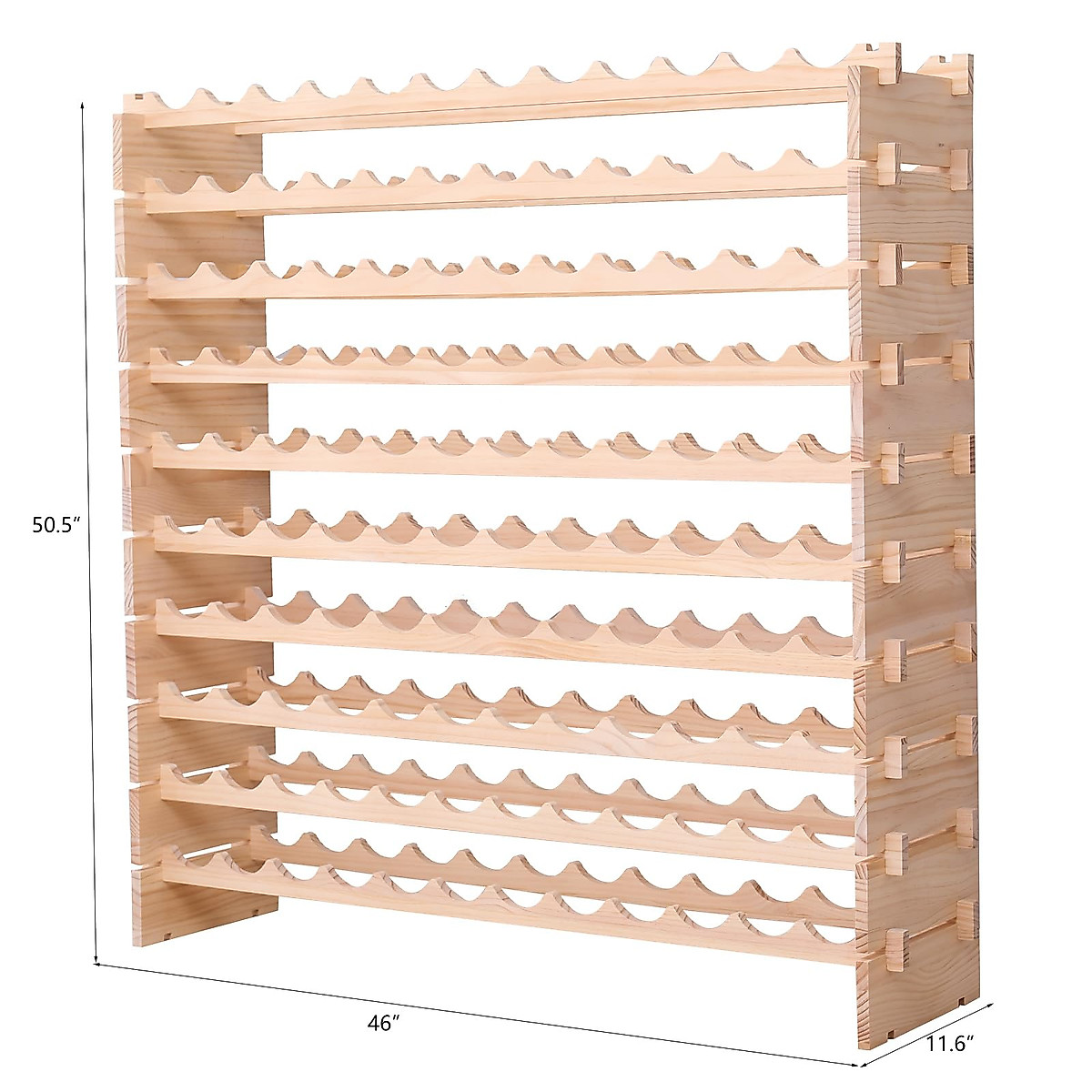 Wooden Stackable Storage Modular countertop Wine Rack Cabinet-Freestanding for Floor Wine Display Stand Holder (24 Bottles)
