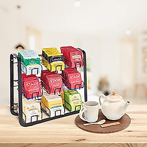 NHZ Stainless Steel 3 Tier Tea Bag Holder - Organizer for Over 180 Tea Bags, Storage Cabinet and Counter, Wall Mount Available