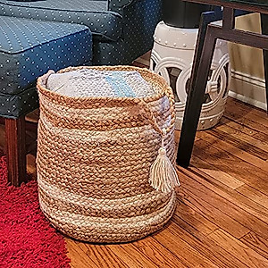LR Home Betsy Basket, 19" x 19" x 19", Tan/White