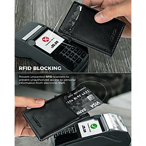 LORZOR Slim Airtag Wallet for Men, Bifold Leather Mens Wallets with Magnetic Closure, Smart Wallet RFID Blocking Pop Up Card Holder,Minimalist Wallet with Gift Box（No Airtag Included）